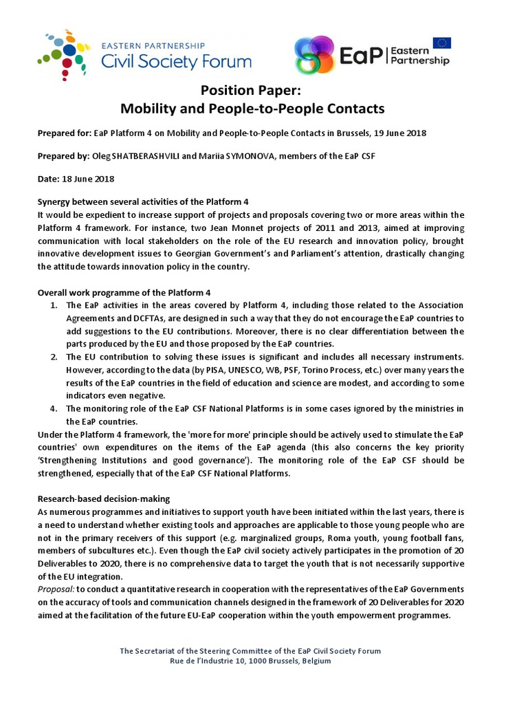 EaP CSF Position Paper Platform4 Print | PDF | Public Sphere