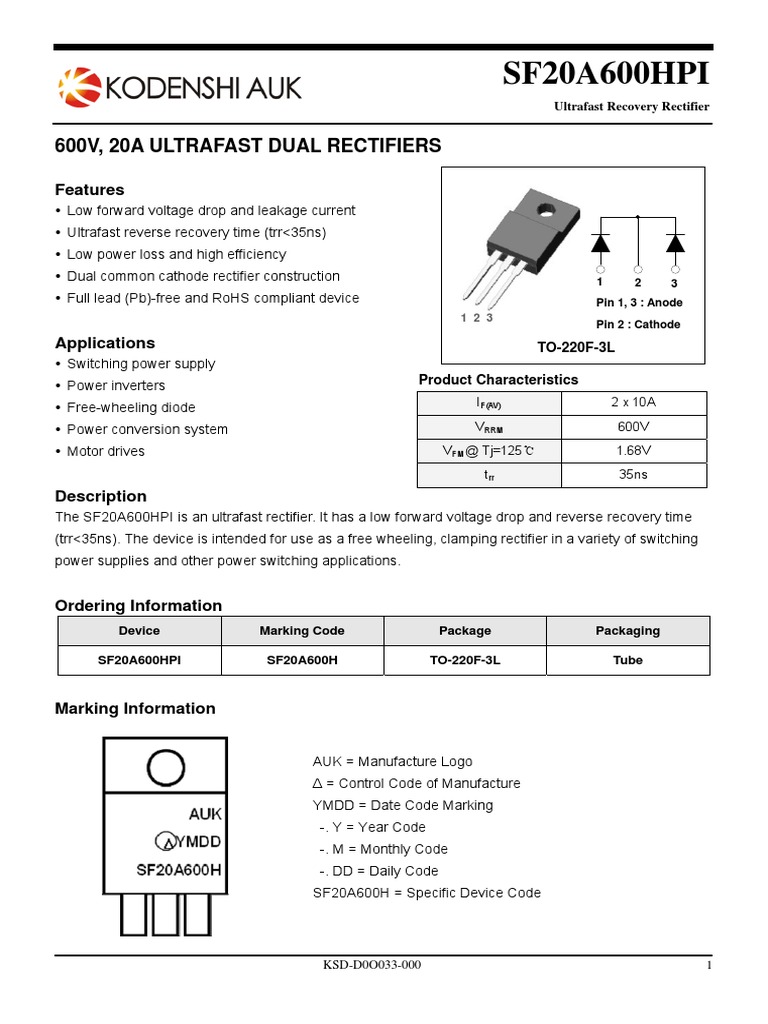 Diodo Rectificador Dual | PDF | Rectifier | Diode