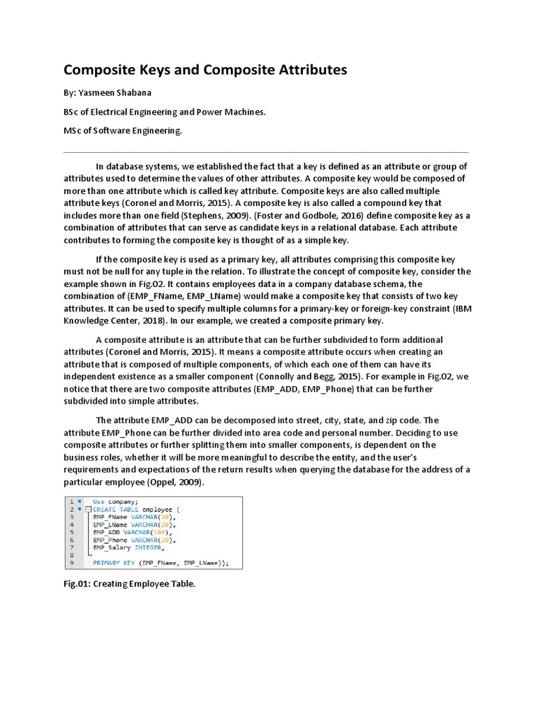 Composite Keys and Composite Attributes | PDF | Data Management ...