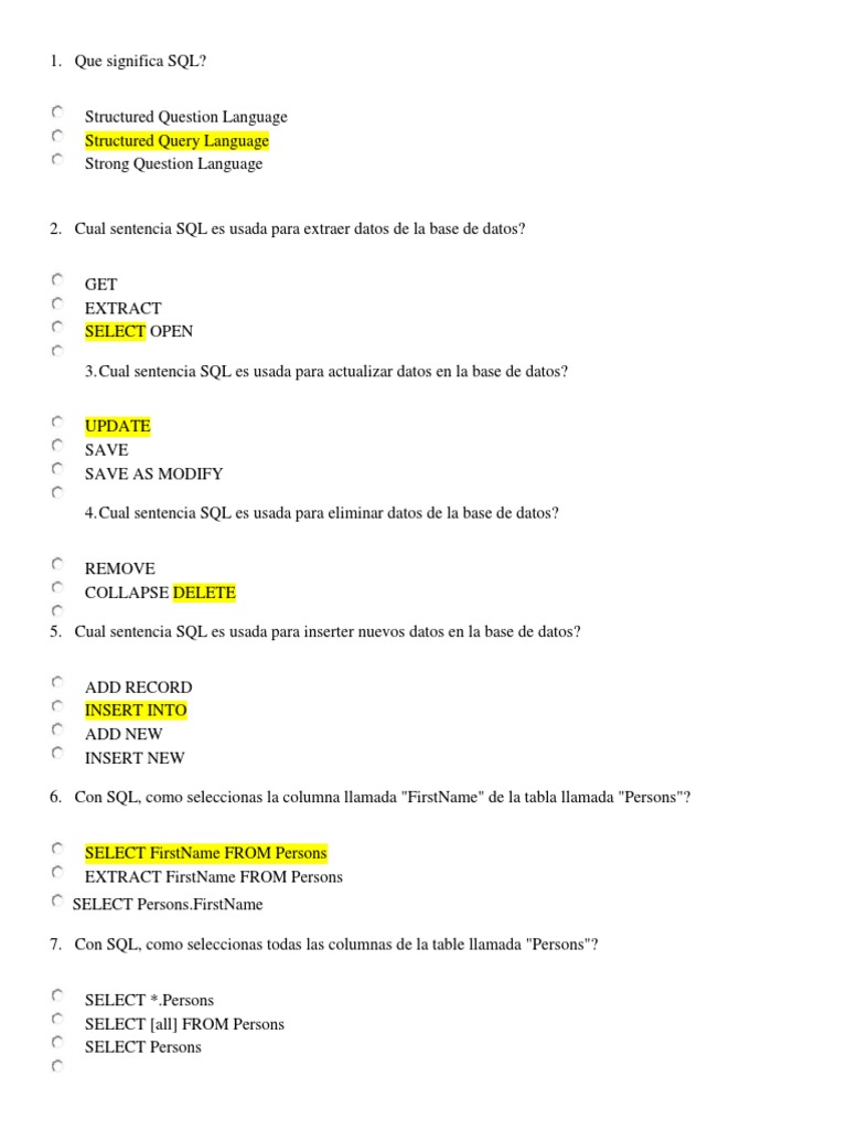 Examen SQL | PDF | SQL | Diseño de software