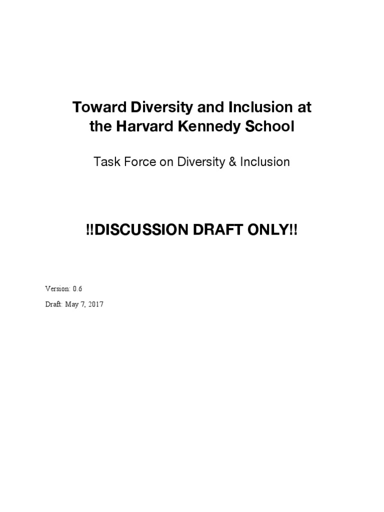 Harvard Kennedy School Diversity Report | PDF | Inclusion (Education ...