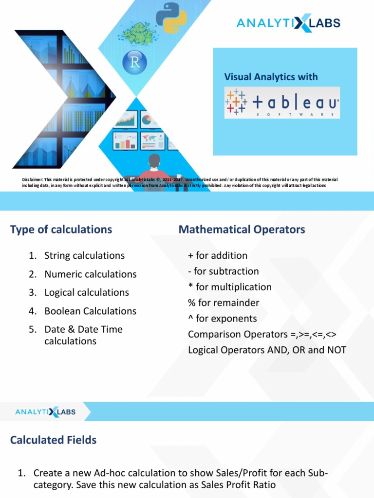 Visual Analytics Using Tableau-Class 3 | PDF | Copyright | Areas Of ...