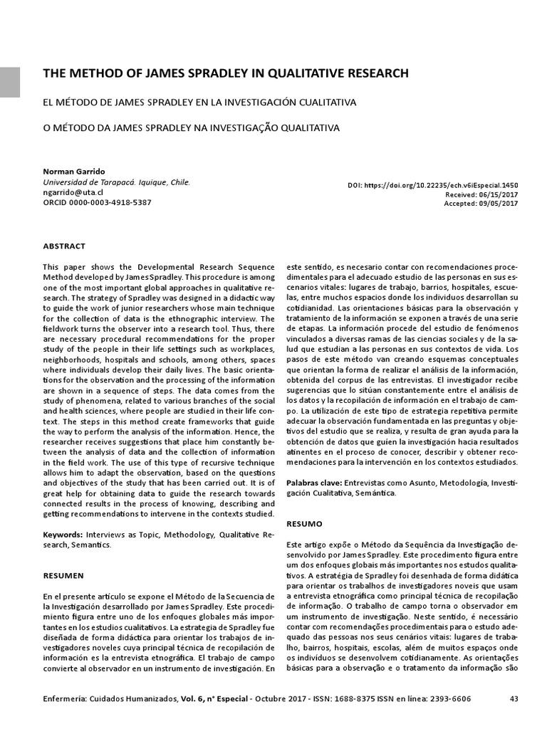 El Met. James Spradley (Ingles-Publicado) | PDF | Qualitative Research ...