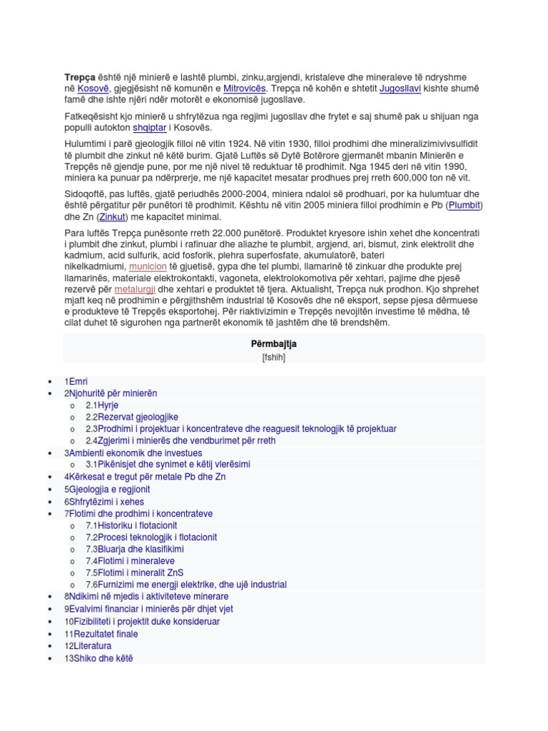 Miniera E Trepçës Pdf