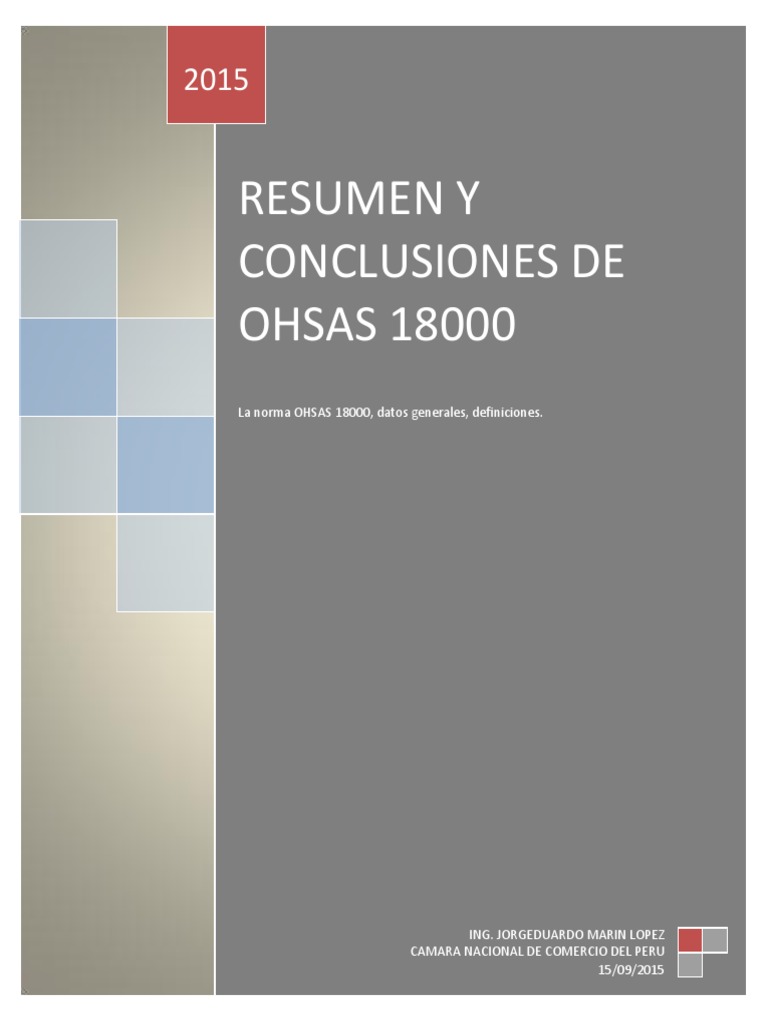 Resumen de Ohsas 18000 | PDF | Business Resumen de Ohsas 18000 | PDF | Business
