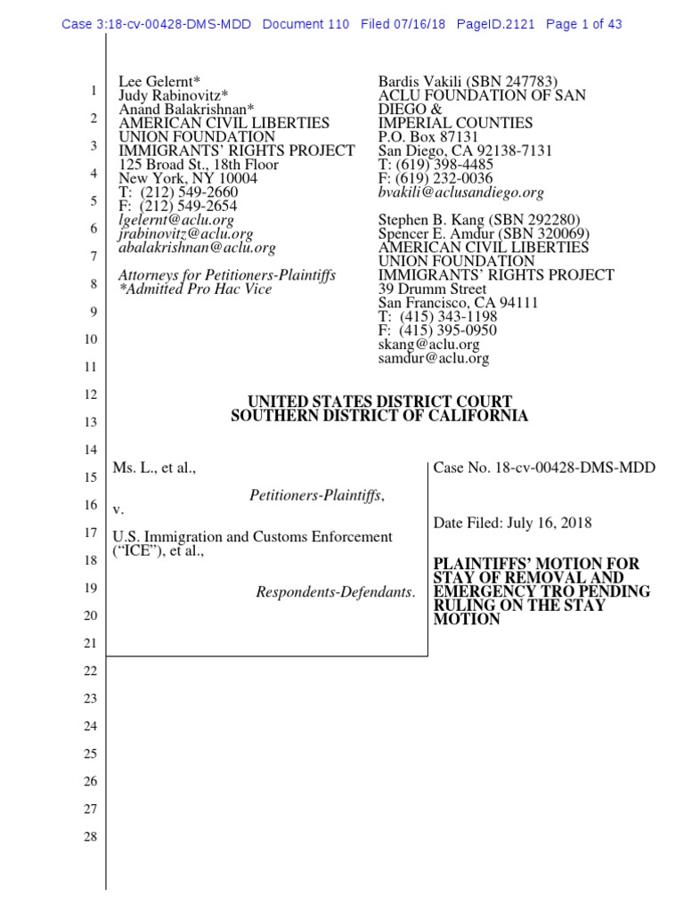 Motion For Stay of Removal | PDF | United States Court Of Appeals For ... Motion For Stay of Removal | PDF | United States Court Of Appeals For ...