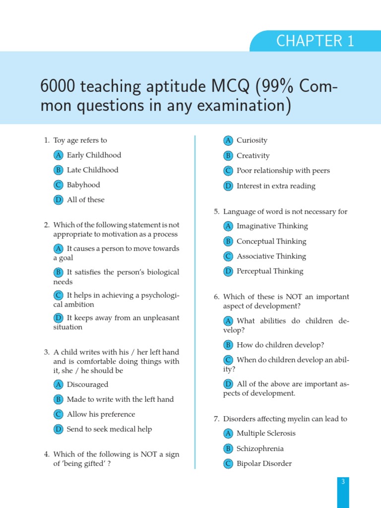 6000 Teaching MCQ Important | Teachers | Child Development