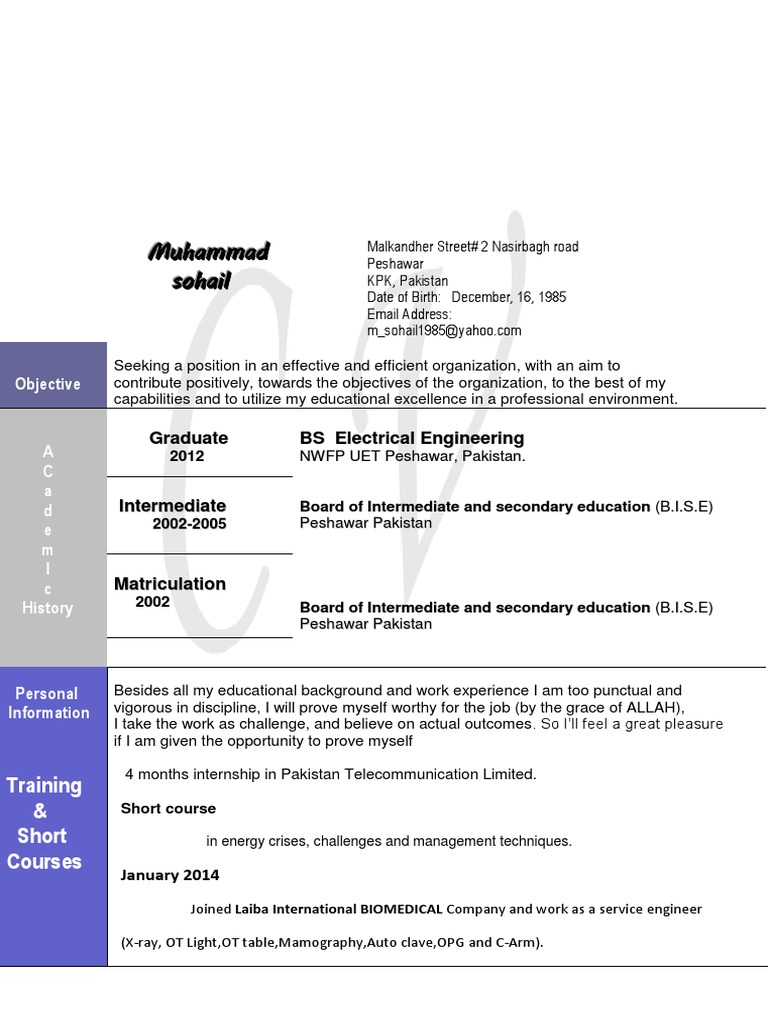 Muhammad Sohail CV2 | PDF