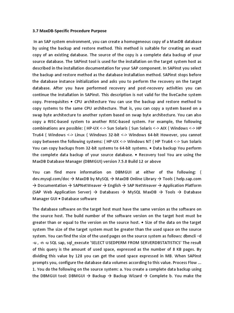 Homogenea Maxdb | PDF | Databases | Backup