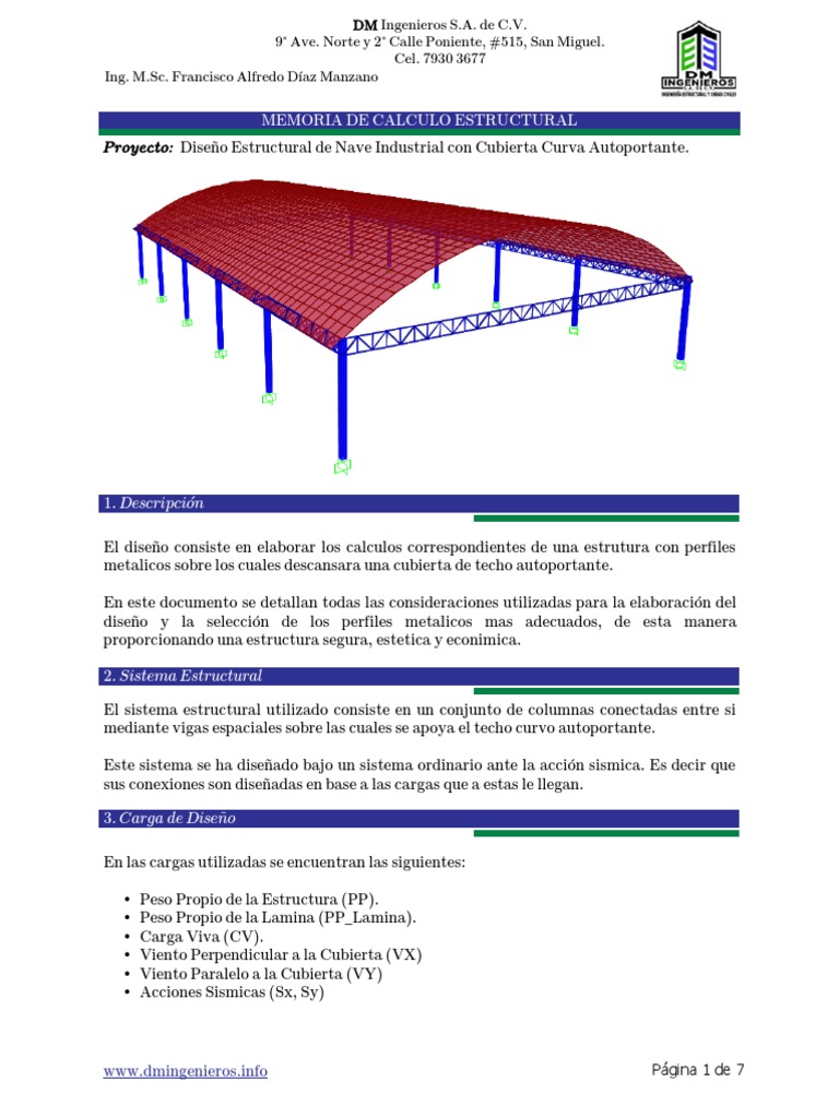 Diseño de Cubierta Curva Autoportante | PDF | Fundación (Ingeniería ...