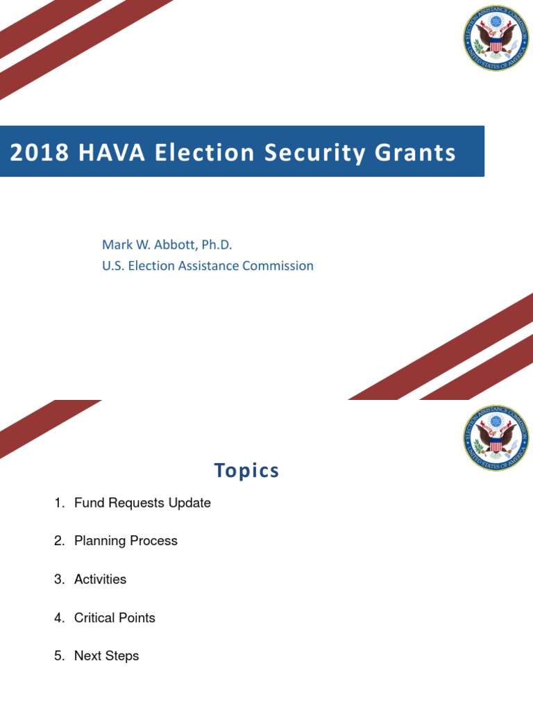 NASED Election Security Grants Update | PDF | Executive Branch Of The ...