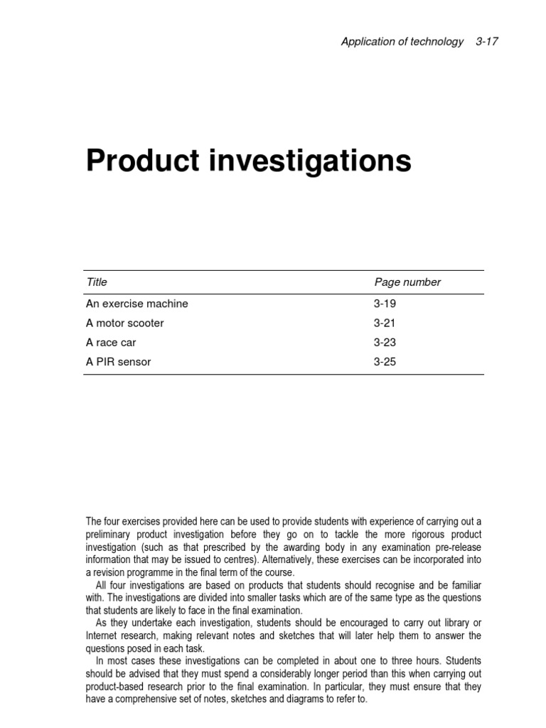 Product Investigation Tasks | PDF | Computer Aided Design | Engineering