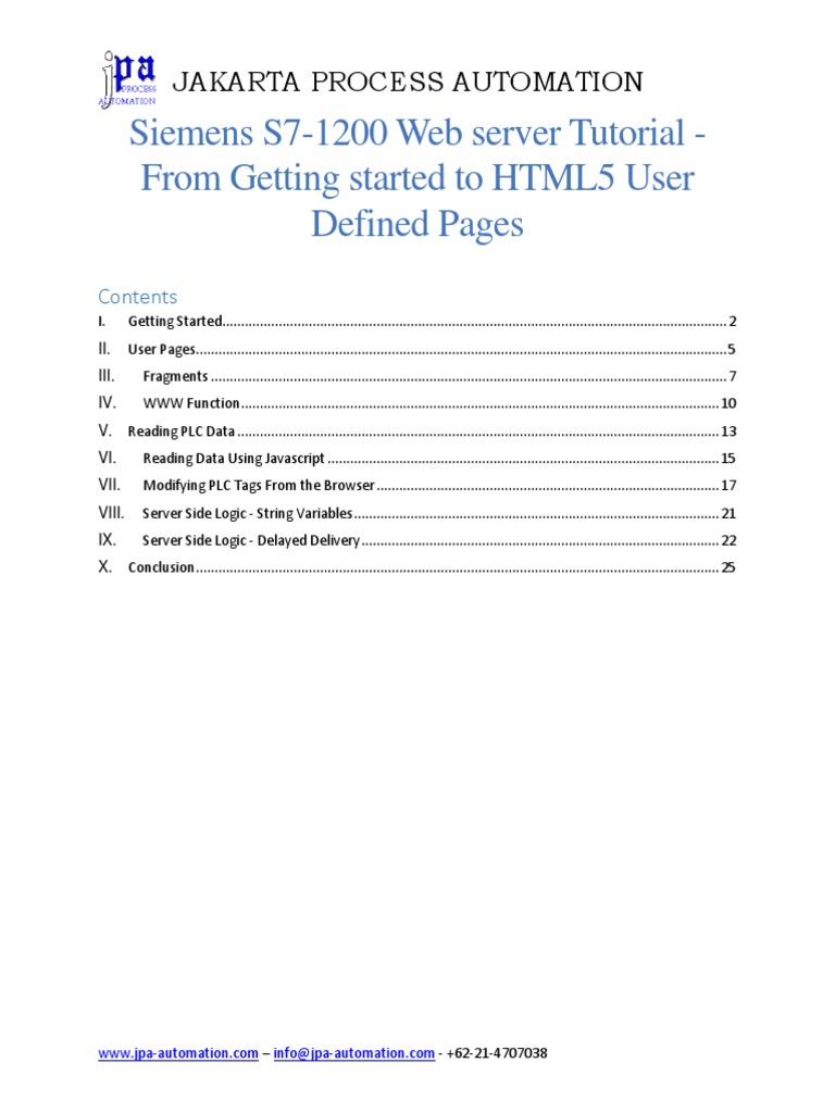 Tutorial PLC Siemens S7 1200 Web Service | PDF | Web Server | Internet ...