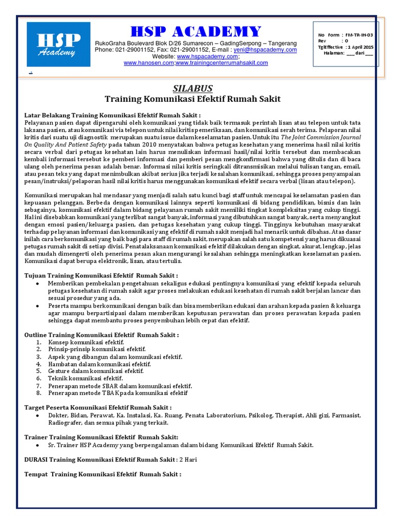 HSP Academy: Silabus | PDF