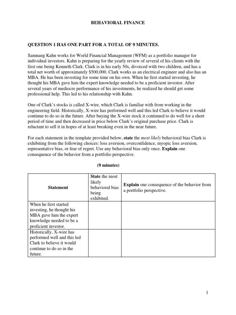 Behavioral Finance Case Studies and Insights | PDF | Economic Bubble ...