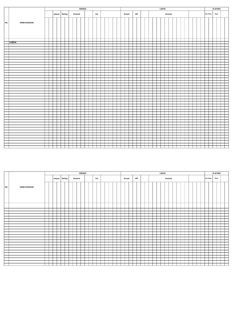 Chek Finishing Dinding Ceklist | PDF | Nature