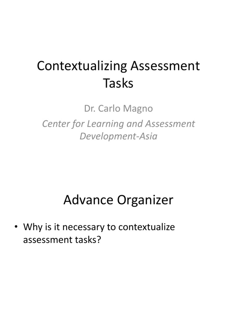 Contextualizing Assessment Tasks | PDF | Educational Assessment | Titration