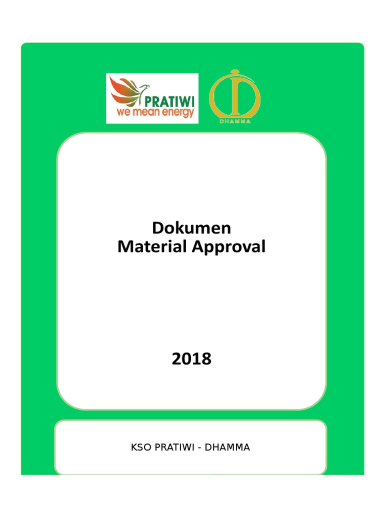 Dokumen Material Approval: Kso Pratiwi - Dhamma | PDF