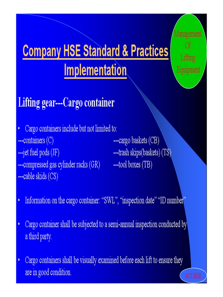 Management of Lifting Equipment - Part11 | PDF