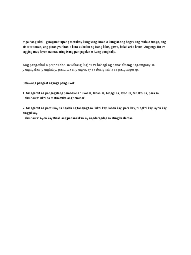 Pang-Ukol 2 | PDF