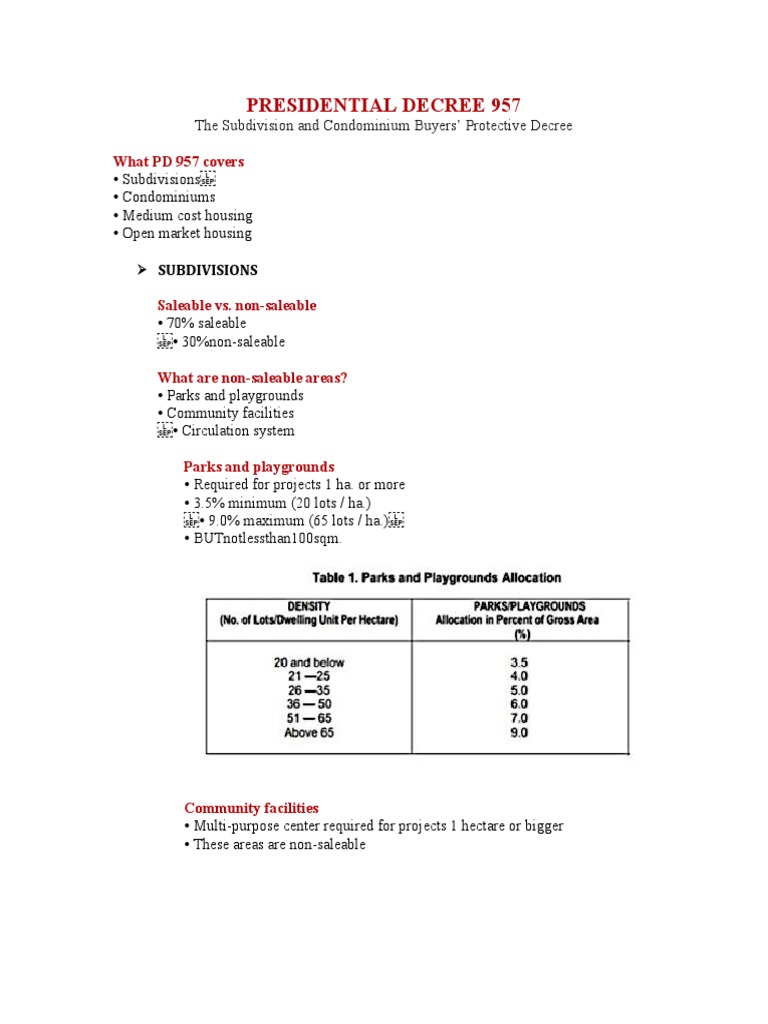 Presidential Decree 957 | PDF Presidential Decree 957 | PDF