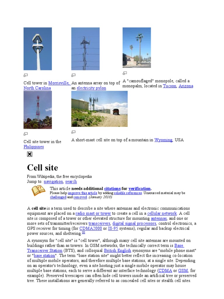 Cell Site: From Wikipedia, The Free Encyclopedia | PDF | Cellular ...