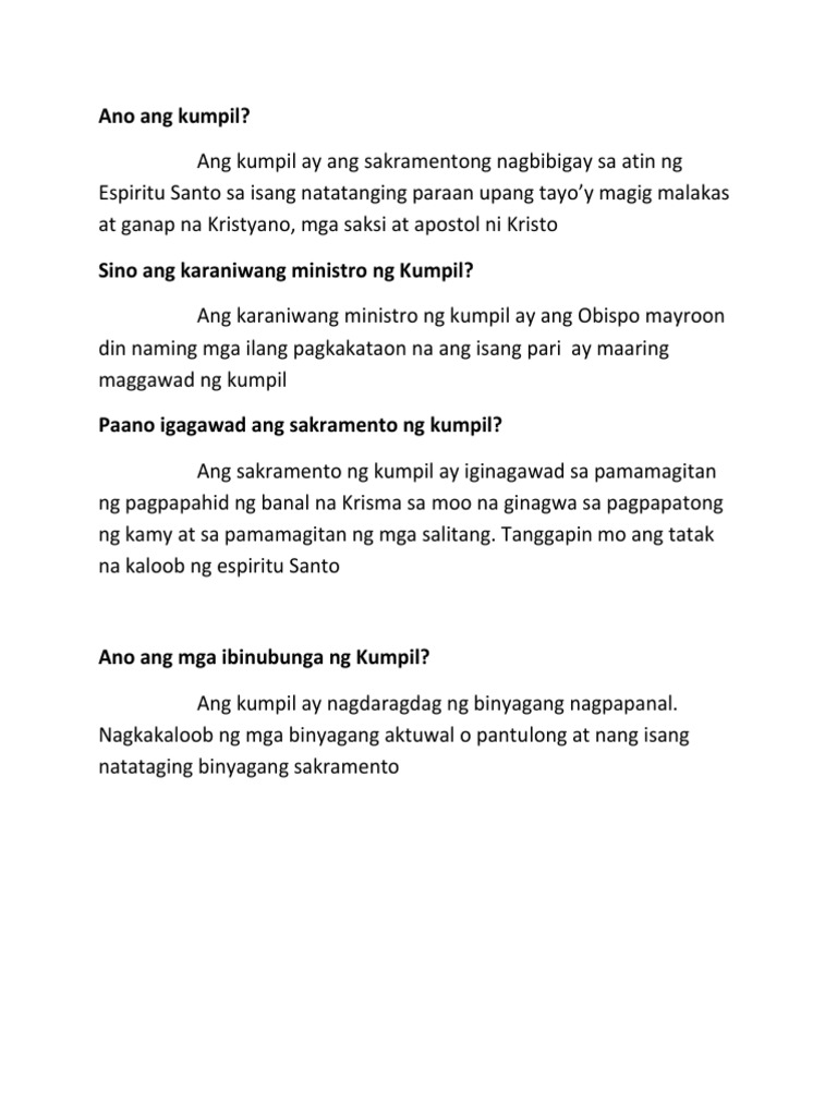 Ano Ang Kumpi1 | PDF