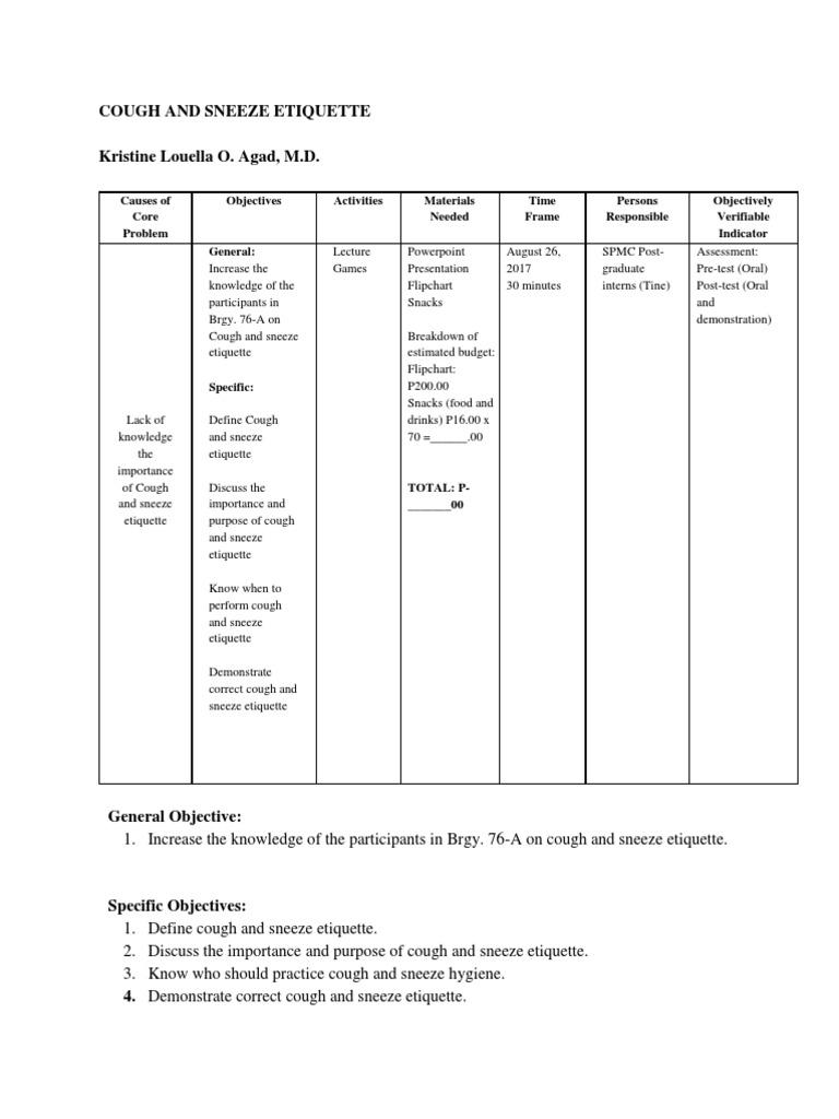 Proper cough and sneeze etiquette | PDF | Influenza | Hygiene