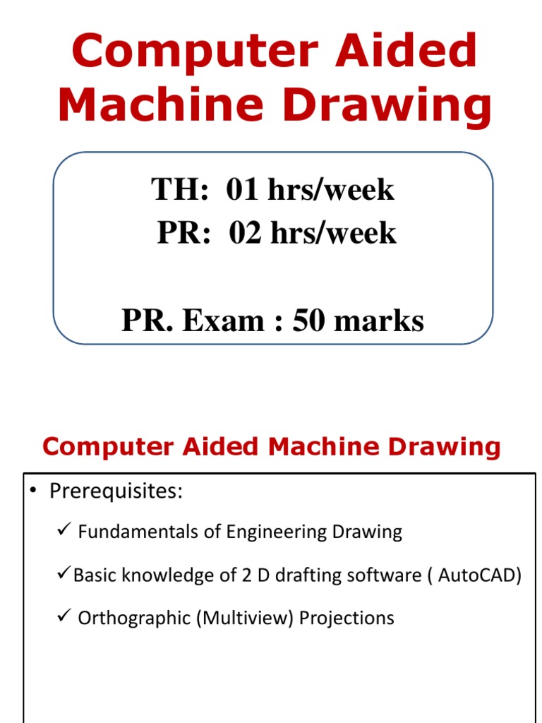 Computer Aided Machine Drawing Overview | PDF | Computer Aided Design ...