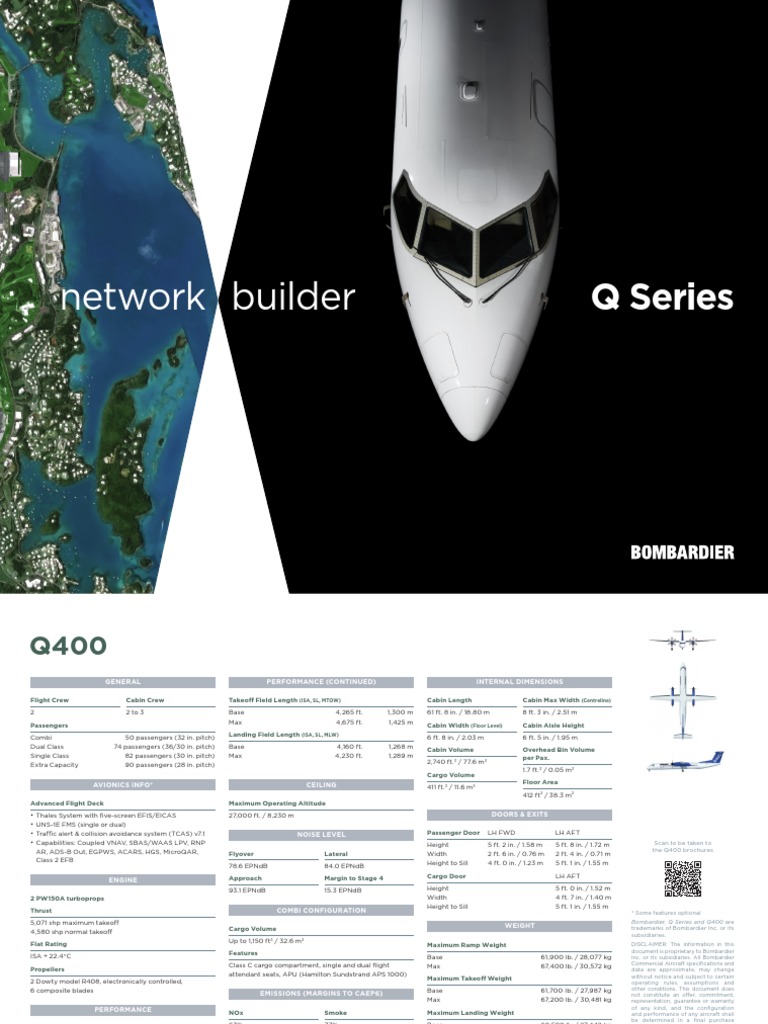 Factsheet Q Series Q400 | PDF | Takeoff | Aircraft