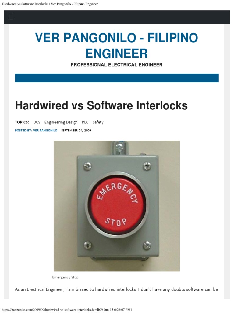 Hardwired Vs Software Interlocks | PDF | Engineer | Switch