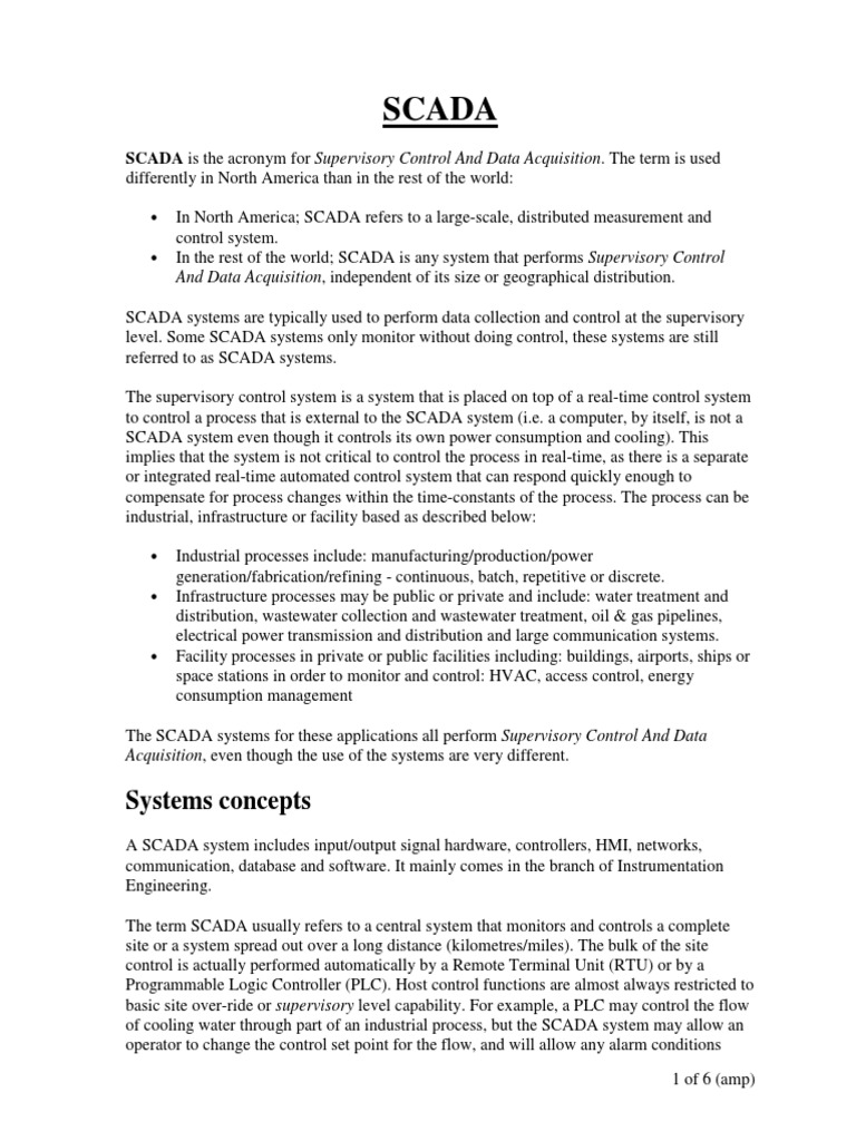 Scada: Systems Concepts | PDF | Scada | Programmable Logic Controller