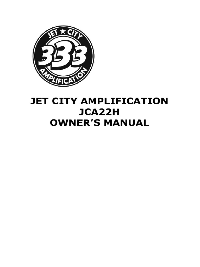 JCA22H Owner’s Manual and Safety Guide | PDF | Loudspeaker | Amplifier