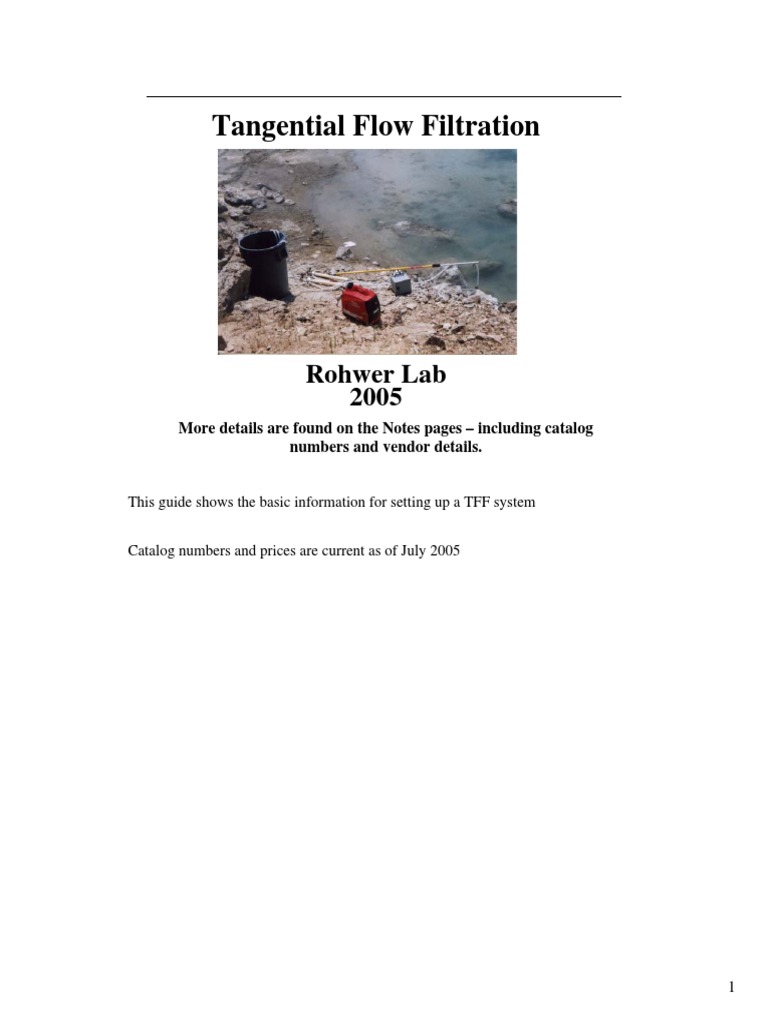 An Instructional Guide for Setting Up and Operating a Tangential Flow ...