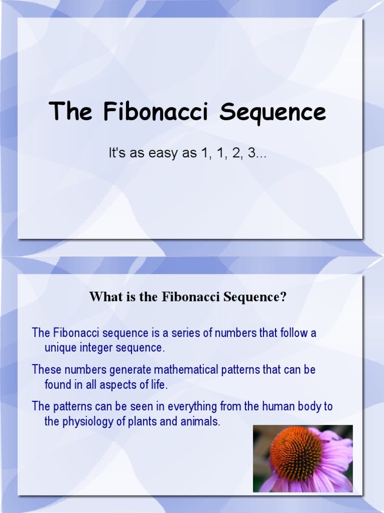 The Fibonacci Sequence: It's As Easy As 1, 1, 2, 3.. | PDF | Sequence ...