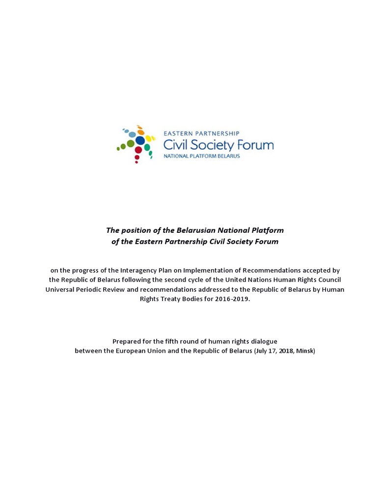 Position Paper BNP 17.07.2018 - EN Final | PDF | Belarus | Human Rights