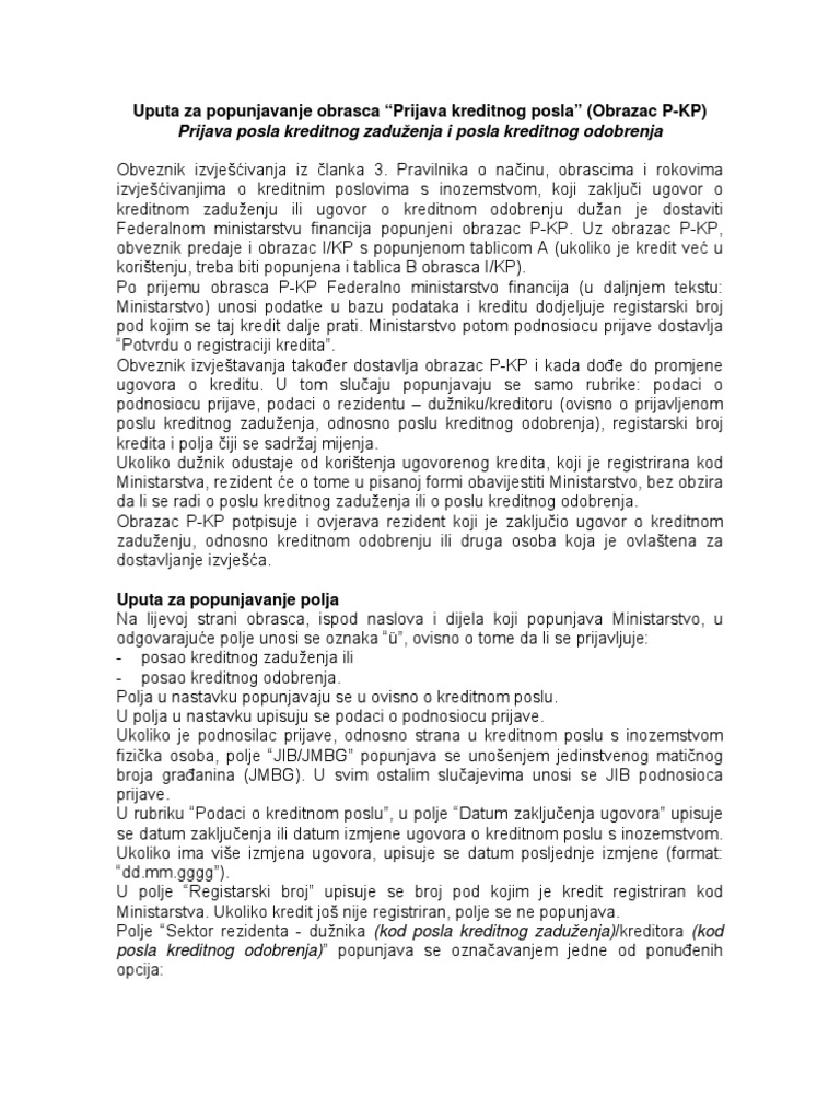 Uputstvo Za Popunjavanje Obrasca-P-Kp Ob.3-Hr
