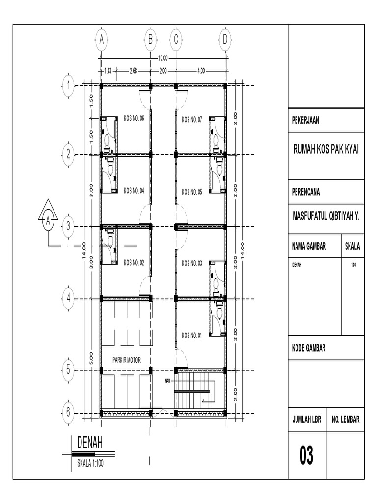Denah Kos 6 Dengan 2 Lantai Contoh PDF | PDF