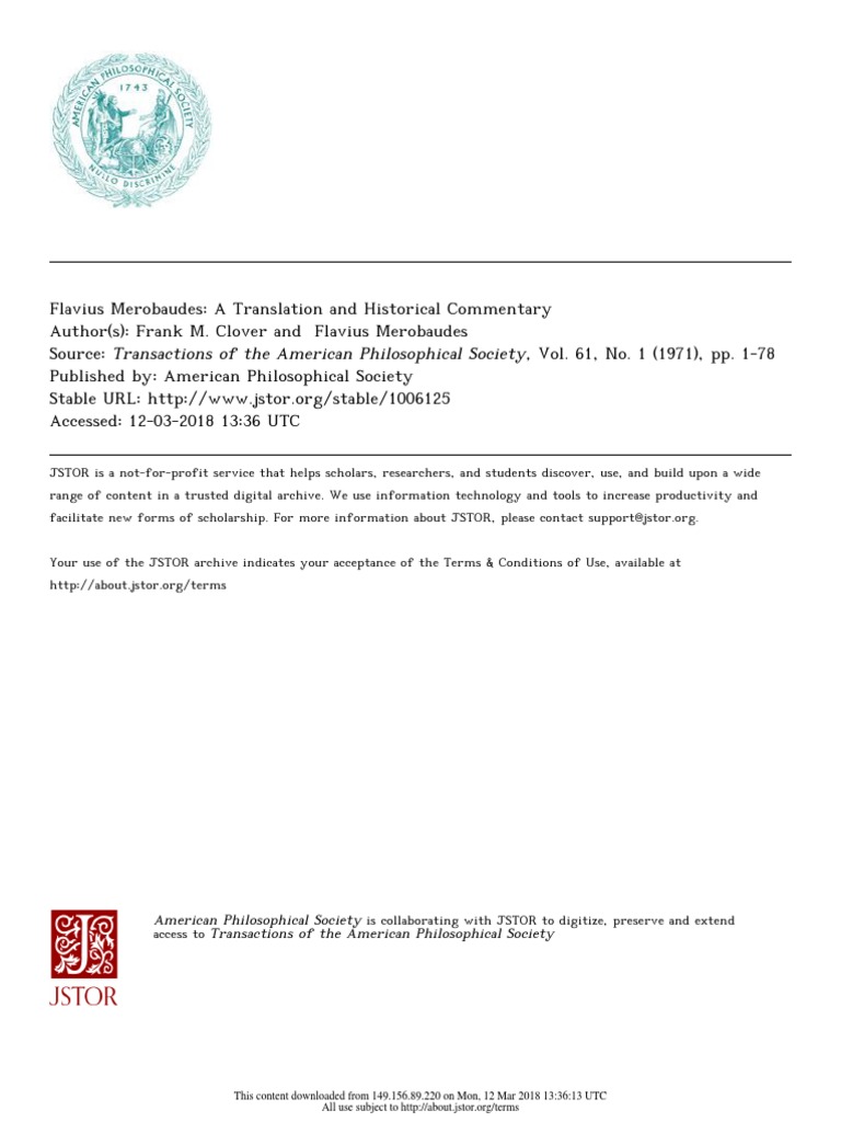 Flavius Merobaudes | PDF | Rhetoric | Franks