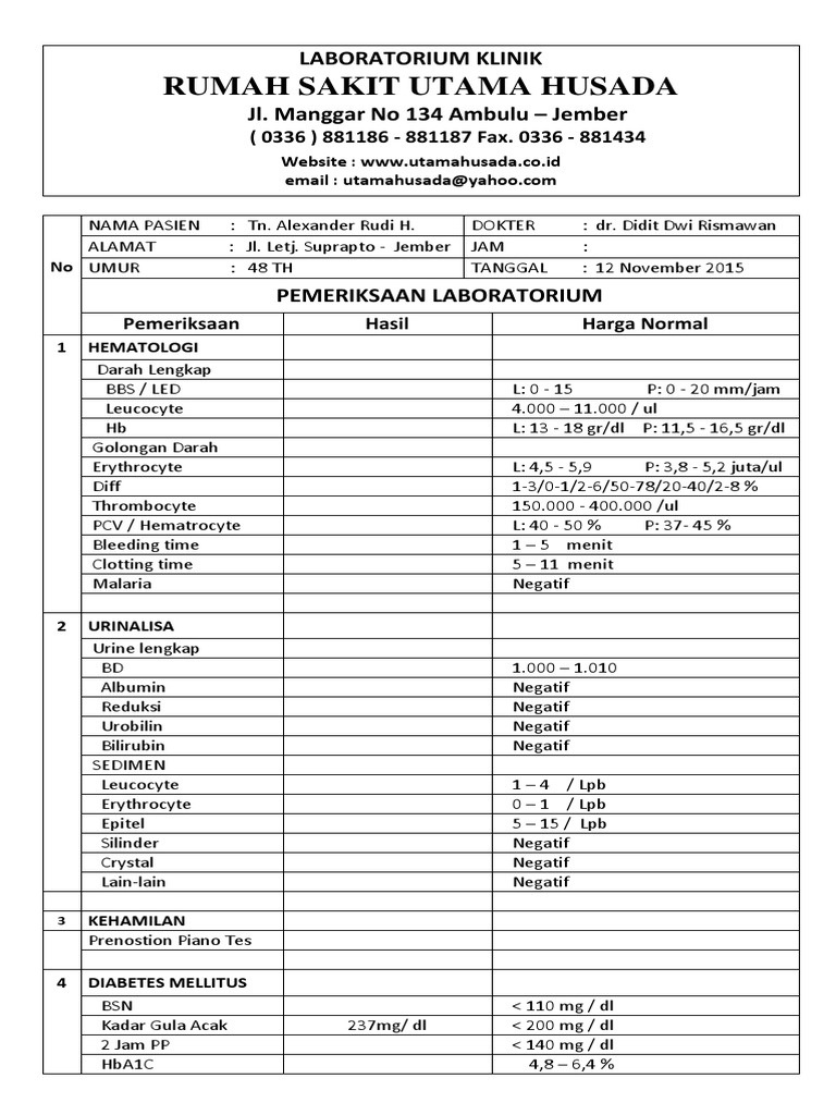 Blanko Laboratorium | PDF