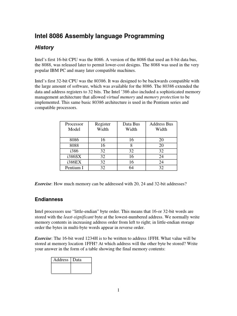 Intel 8086 | PDF | Central Processing Unit | Input/Output