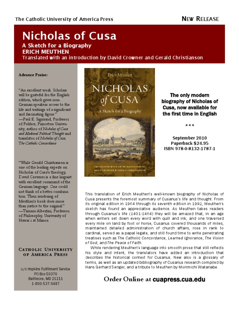 Nicholas of Cusa - Meuthen | PDF | Translations