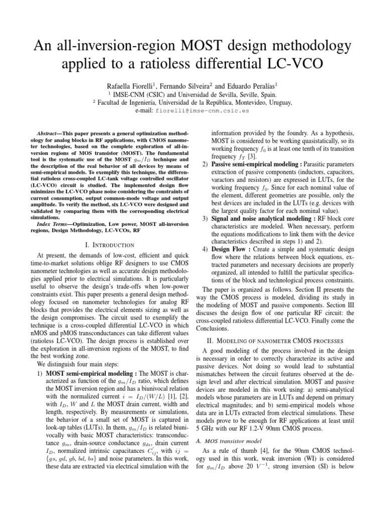 All Inversion Region | Download Free PDF | Cmos | Mosfet