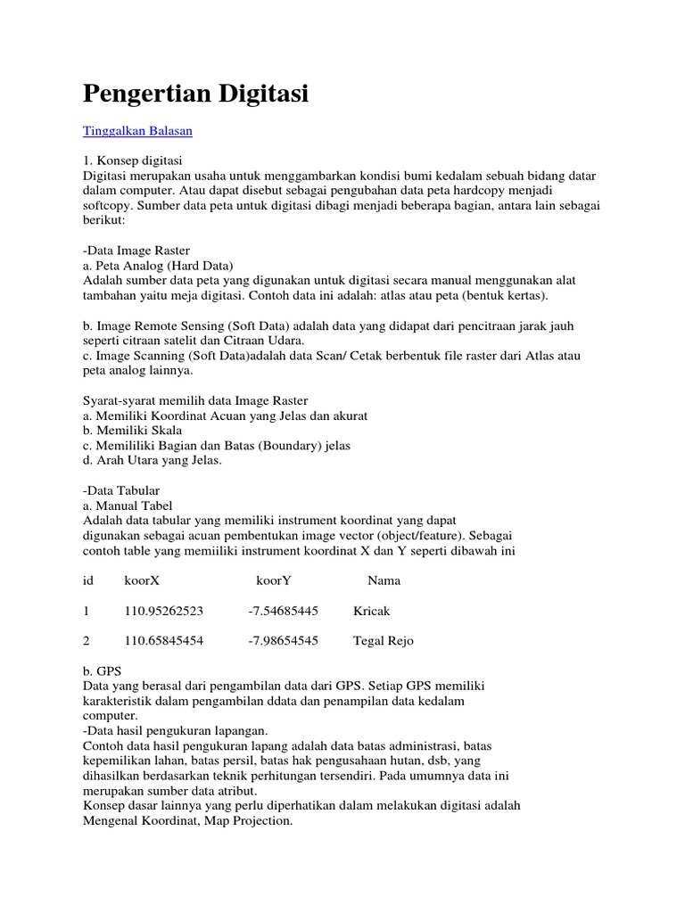 Pengertian Digitasi | PDF
