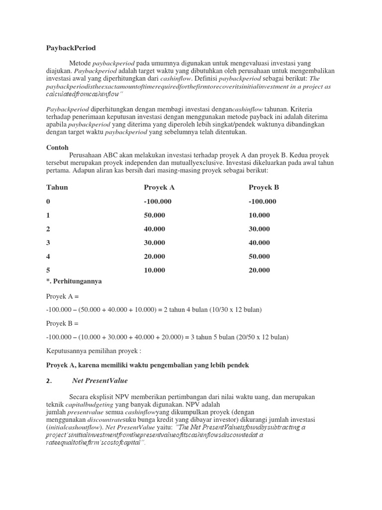 Payback Period | PDF