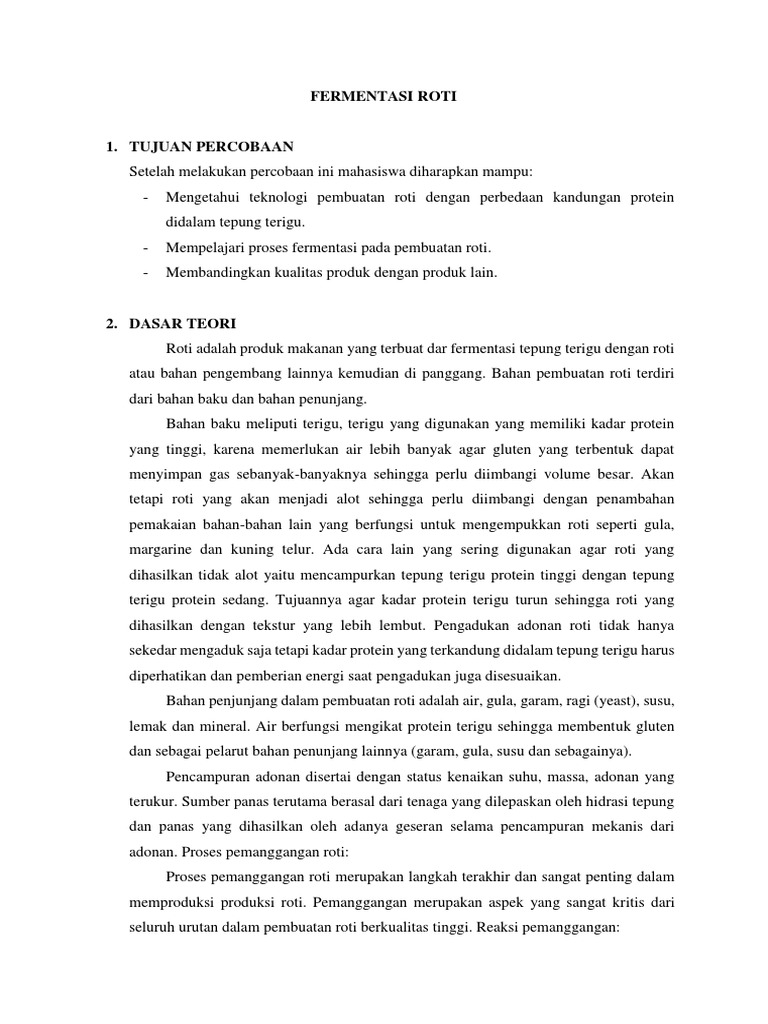 Proses Pemanggangan Roti | PDF