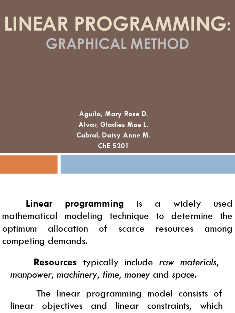 Linear Programming Graphical Method | PDF | Linear Programming | Loss ...