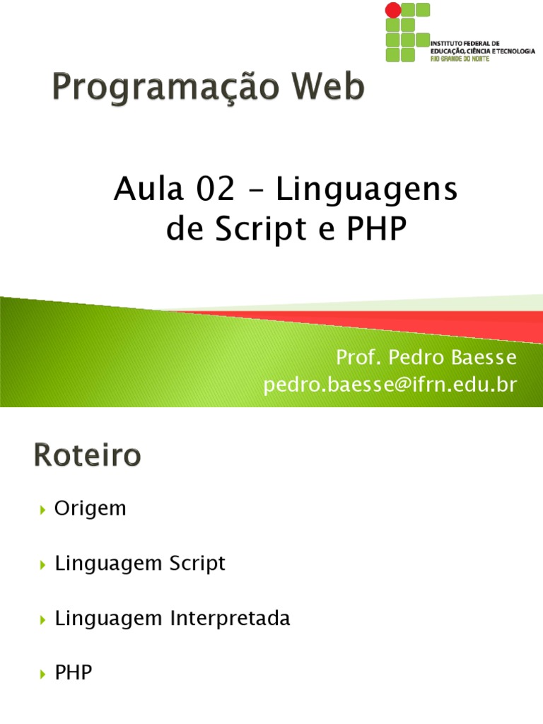 Introdução ao PHP e Linguagens Script | PDF | Linguagem de script | Php