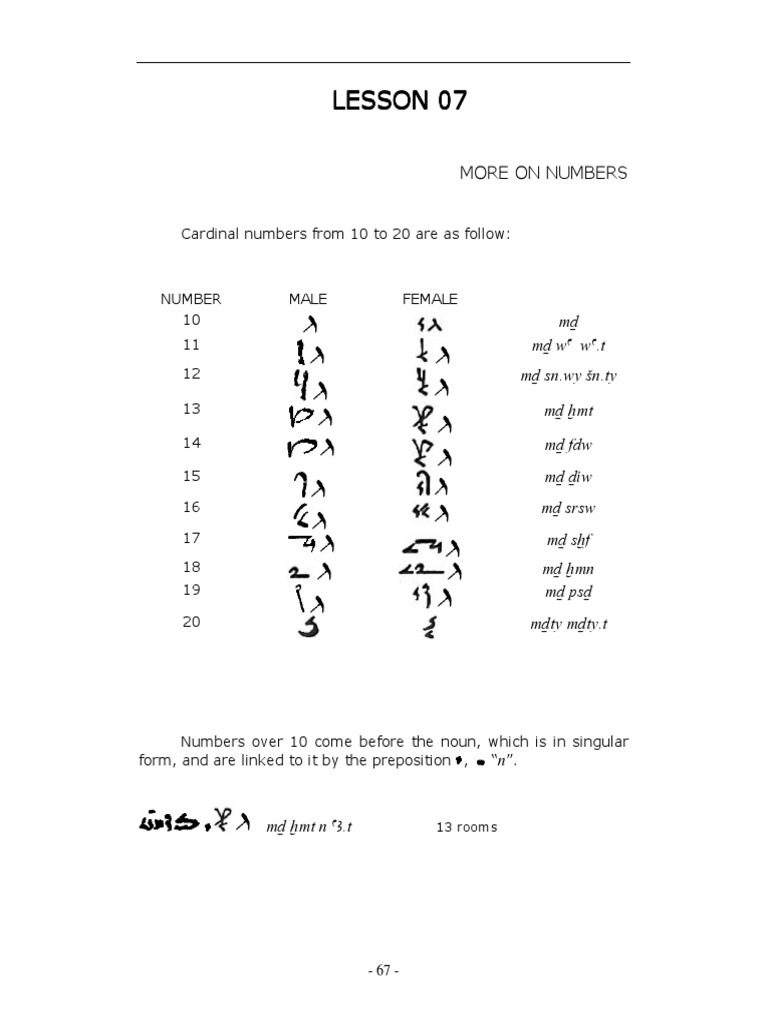 Understanding Demotic Numbers and Grammar | PDF | Grammatical Number | Verb