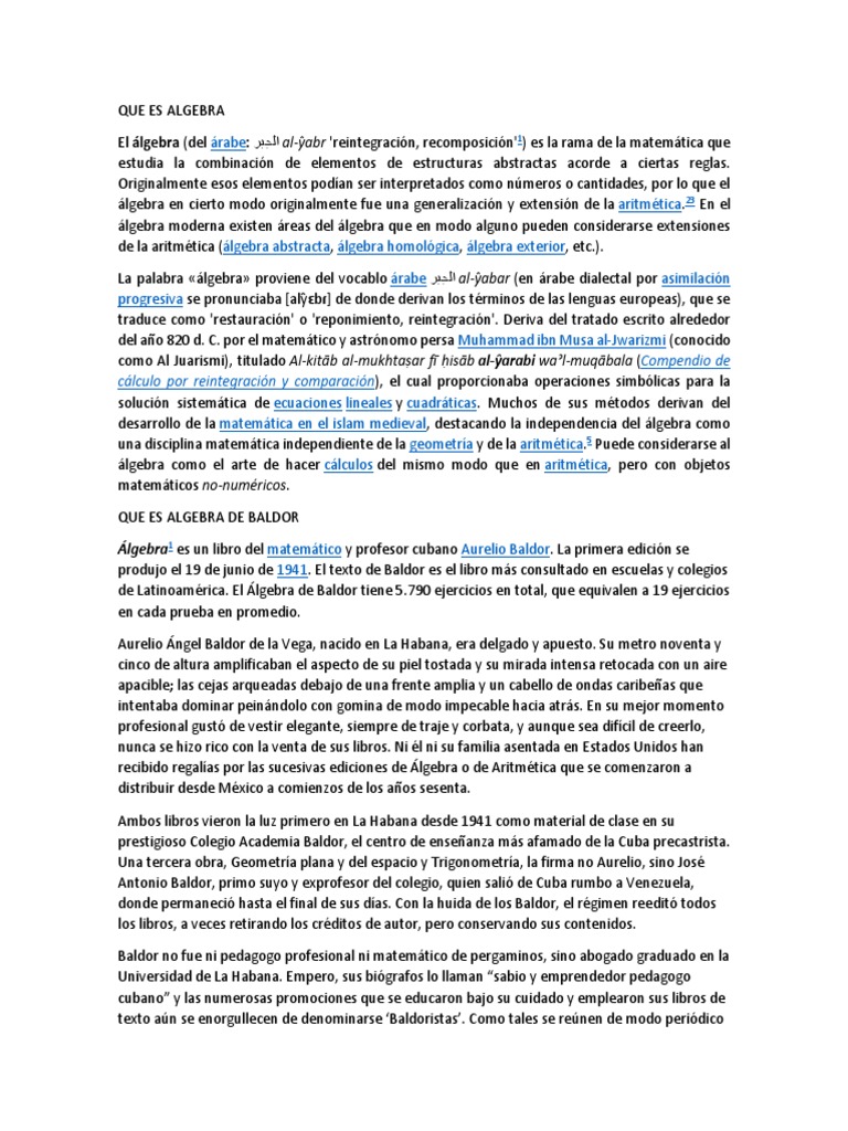 Que Es Algebra | PDF | Variable (Matemáticas) | Polinomio